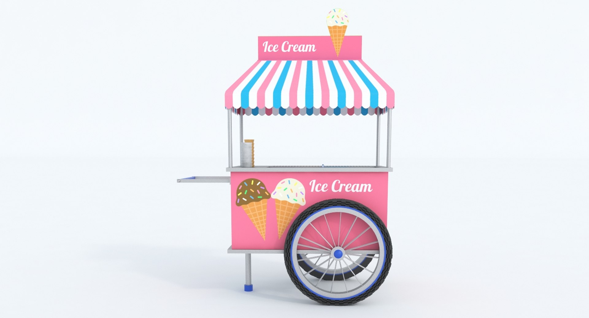 3D Ice Cream Cart Model - TurboSquid 1229336