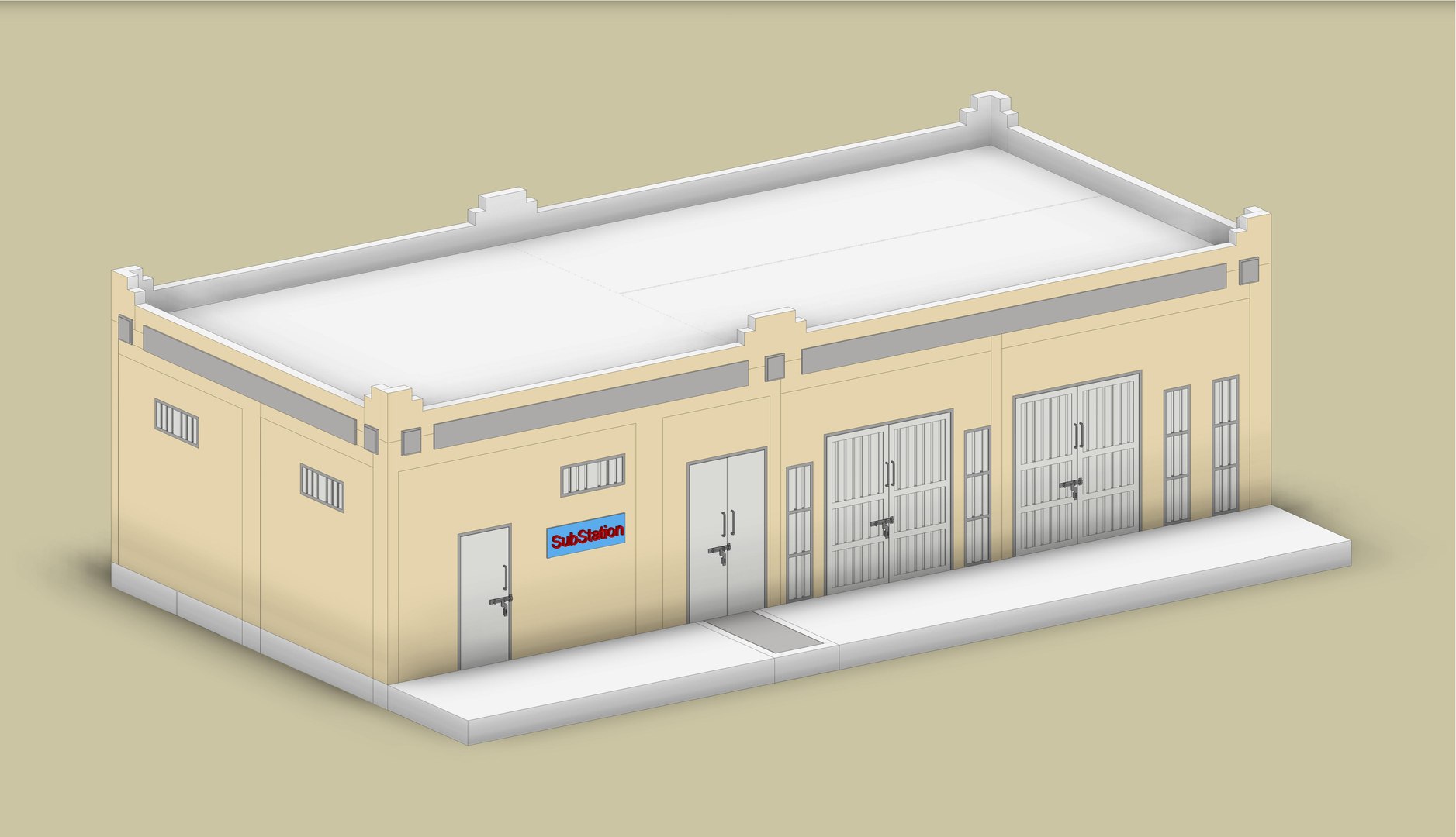 Electrical Substation 16m Building In Revit 3D Model - TurboSquid 2195878