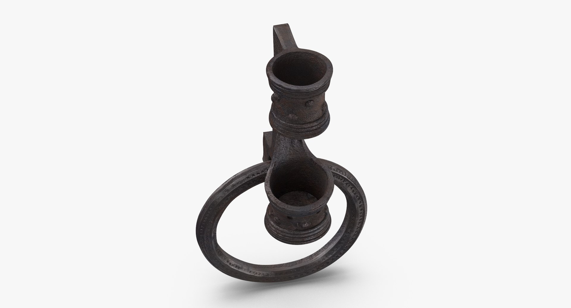 3d medieval wall torch holder model