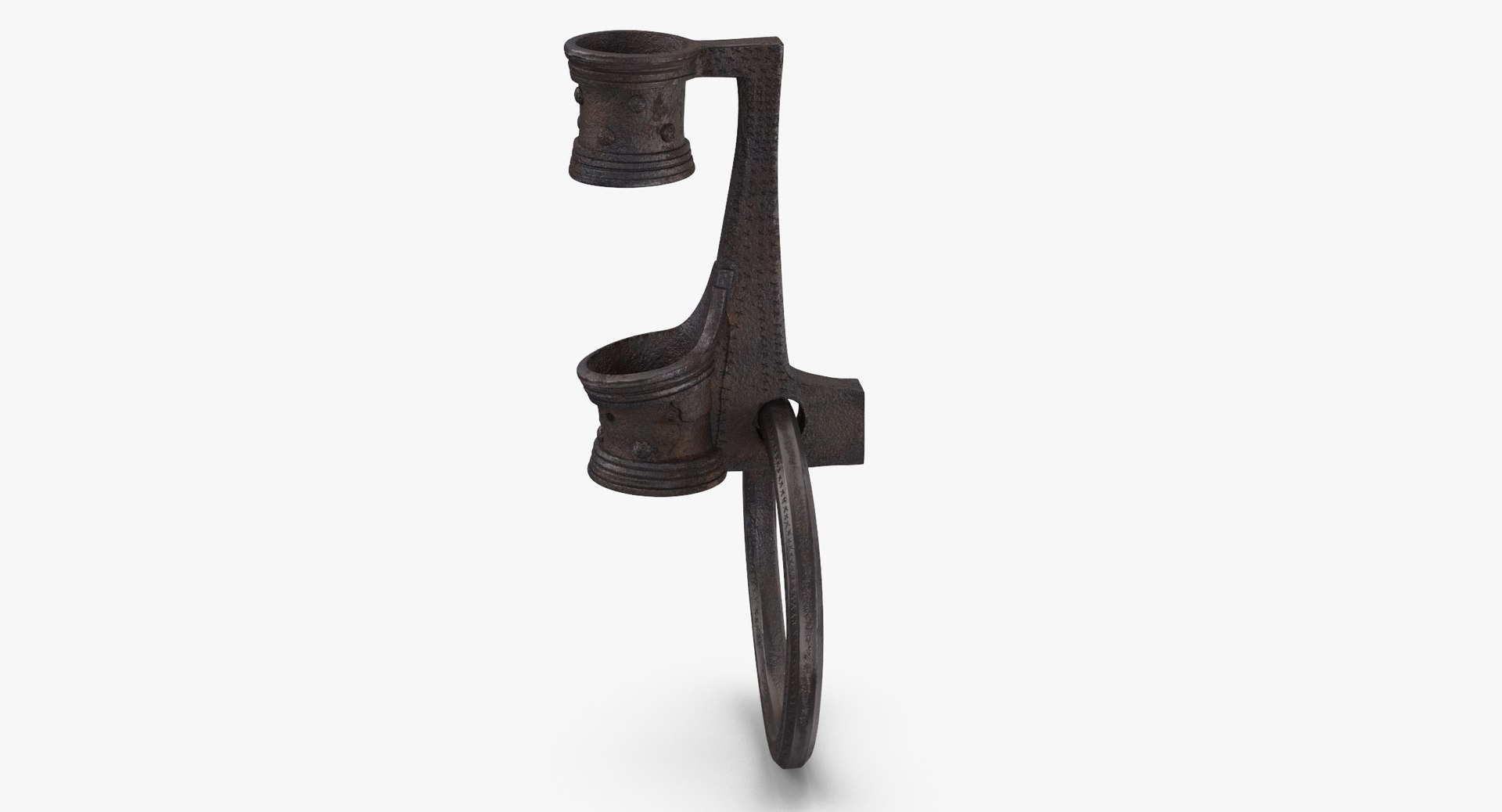 3d medieval wall torch holder model