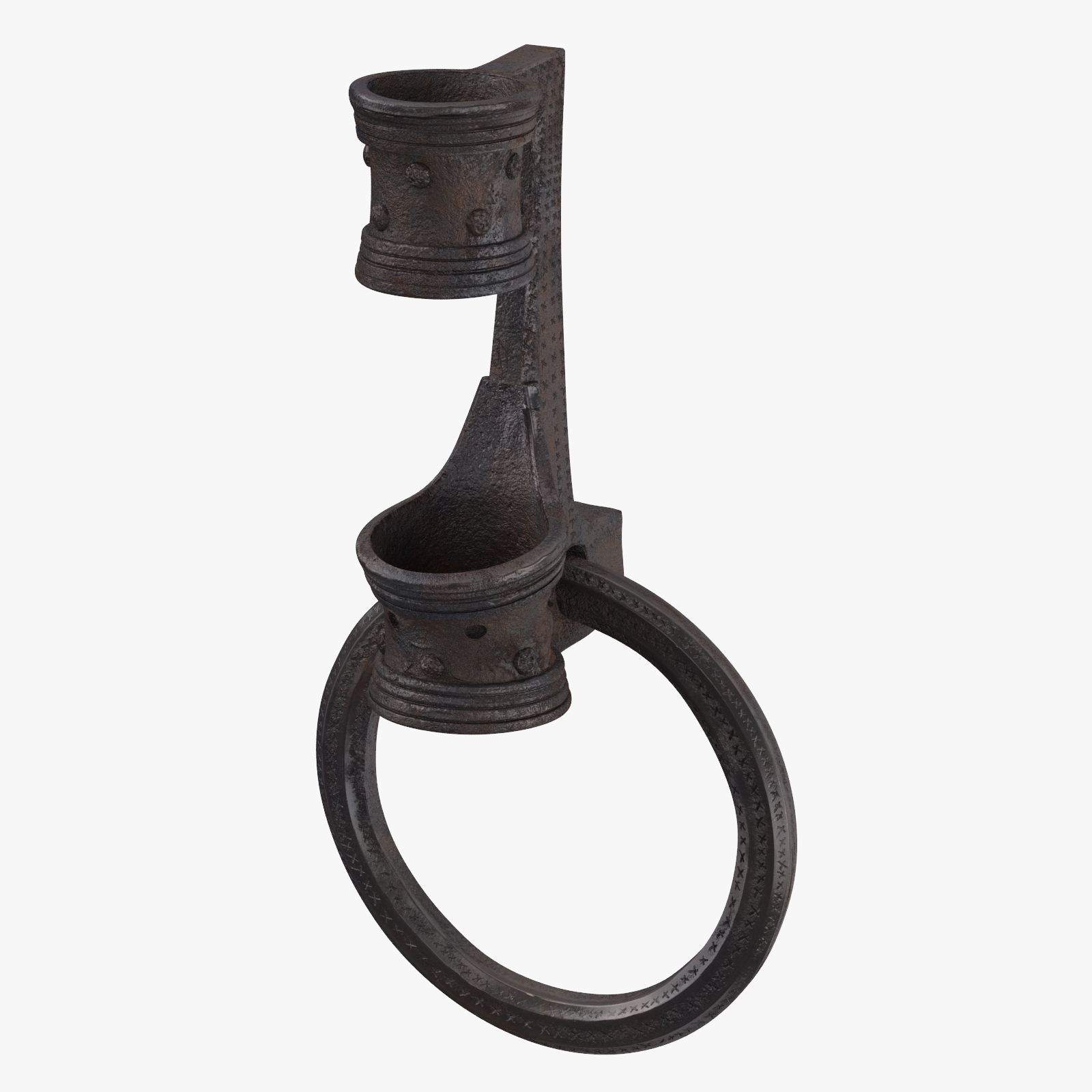 3d medieval wall torch holder model