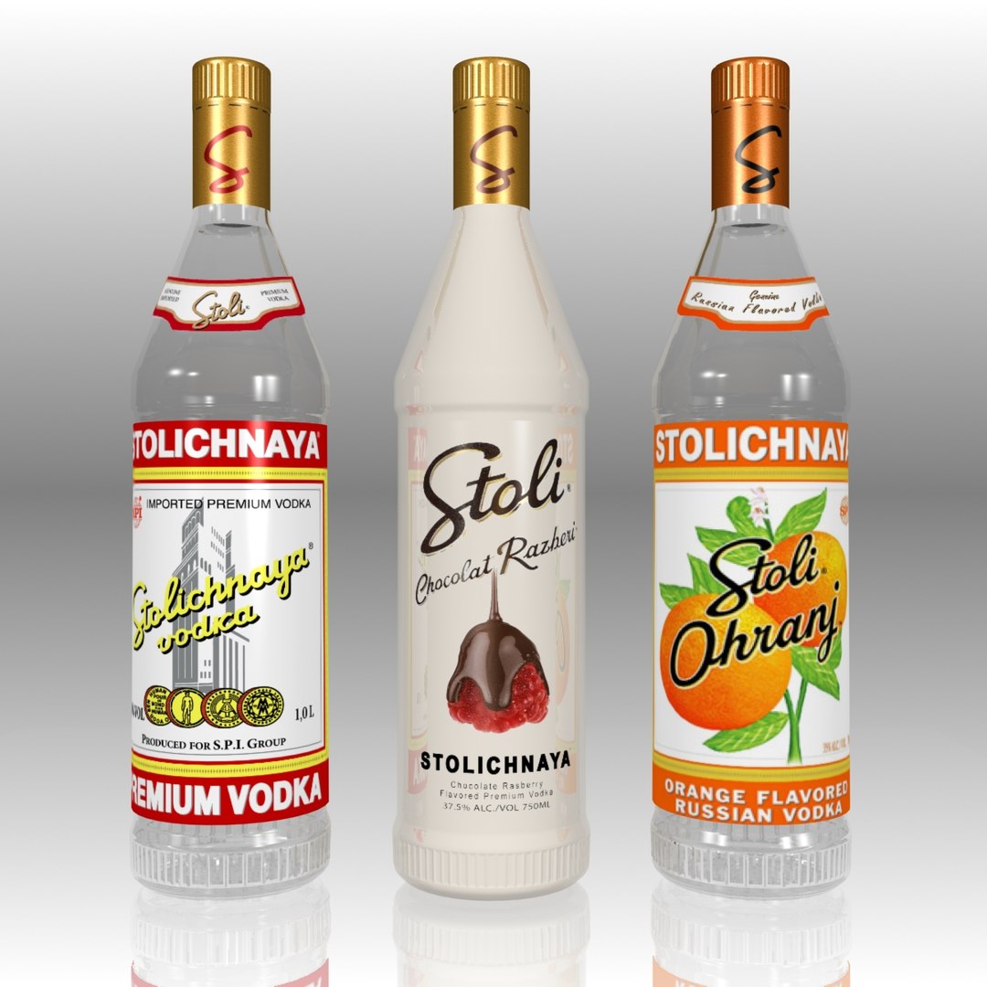 Realistic Set Stolichnaya Vodka 3d Max