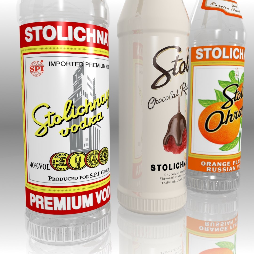 Realistic Set Stolichnaya Vodka 3d Max