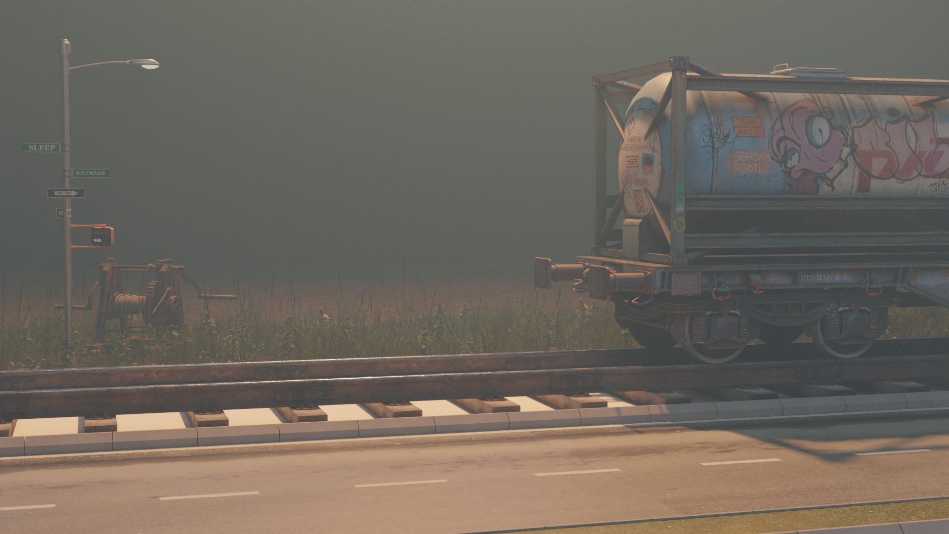 3D Volumetric Blurry Train Stoppage Landscape Scene 3D Model ...