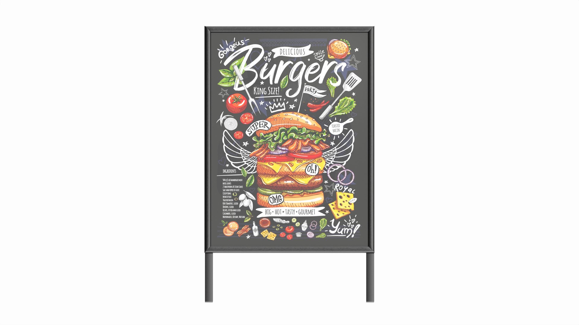 3D Model Dual Pavement Sign Poster - TurboSquid 2224822