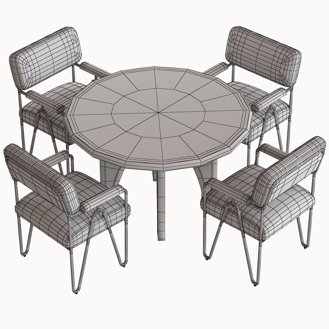 3D Model Coco Republic Lydia Dining Chair And Baleno Table - TurboSquid ...