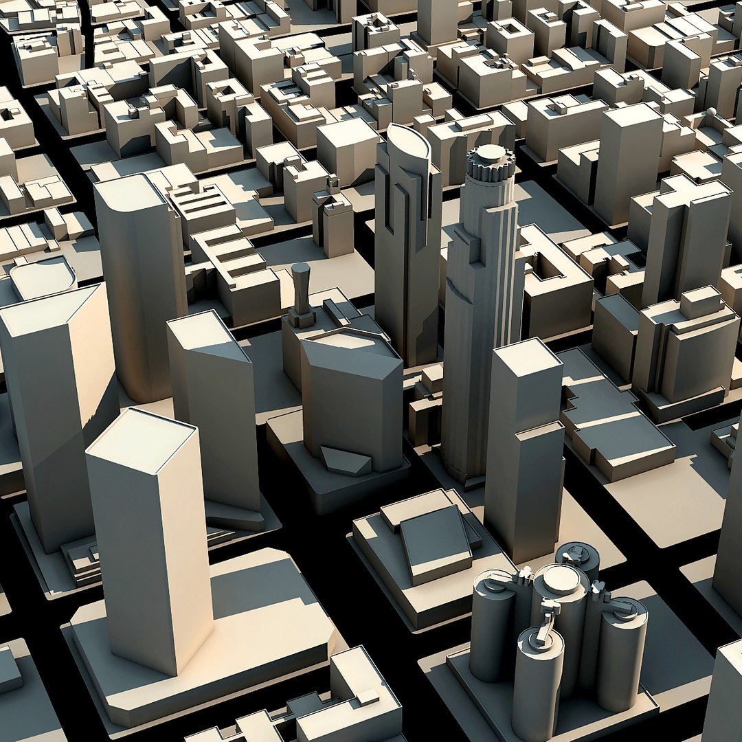 Los Angeles Downtown Skyscrapers 3d Model