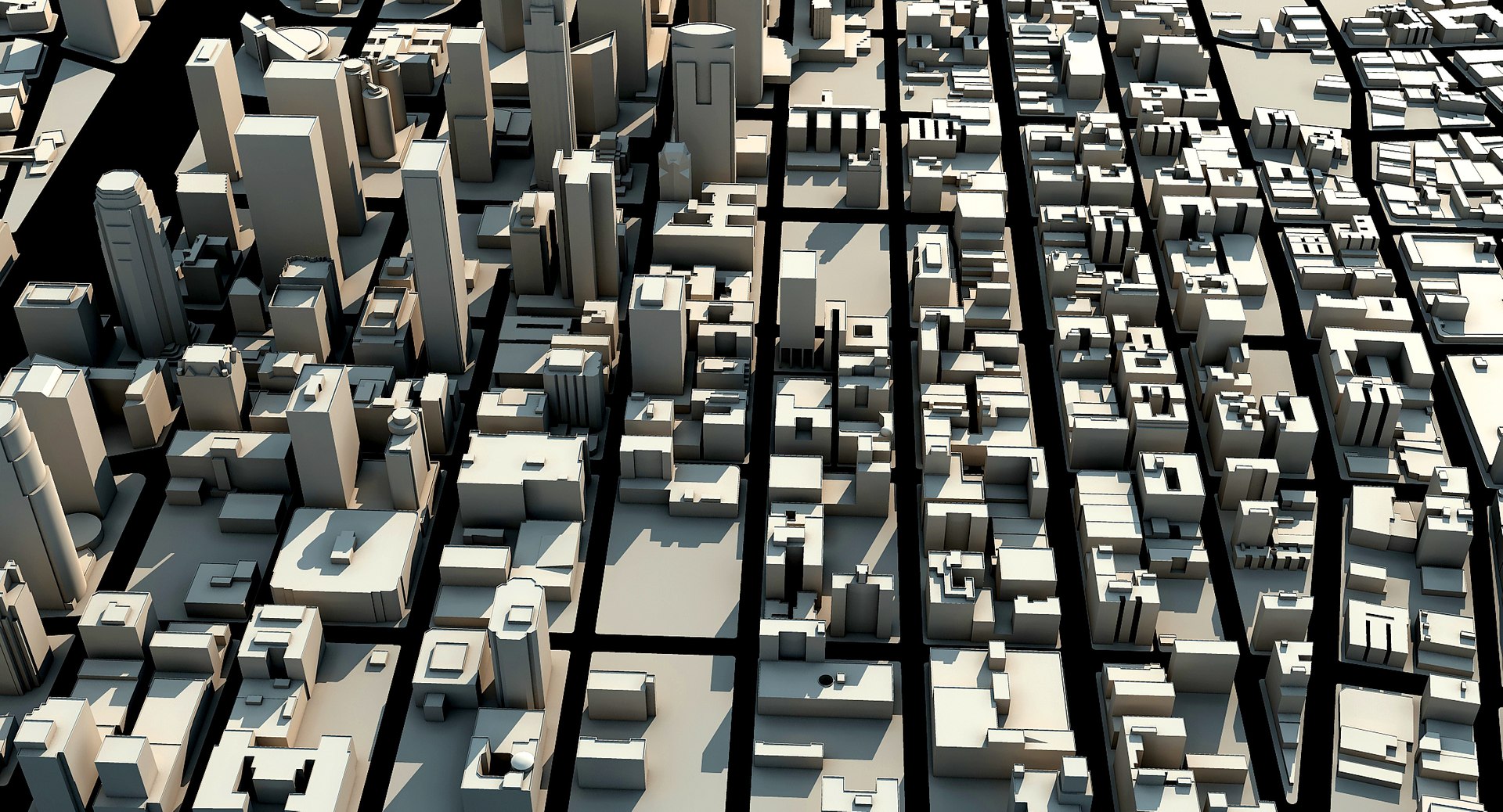 Los Angeles Downtown Skyscrapers 3d Model