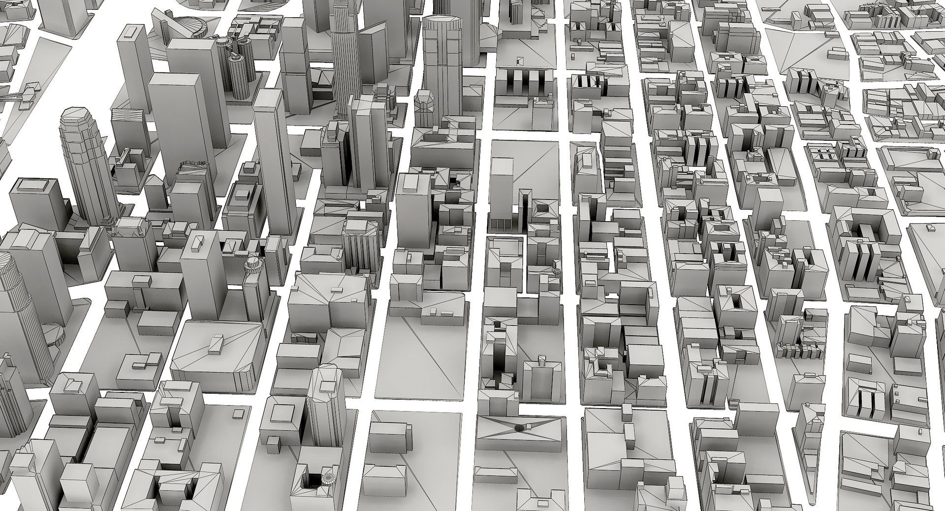 Los Angeles Downtown Skyscrapers 3d Model