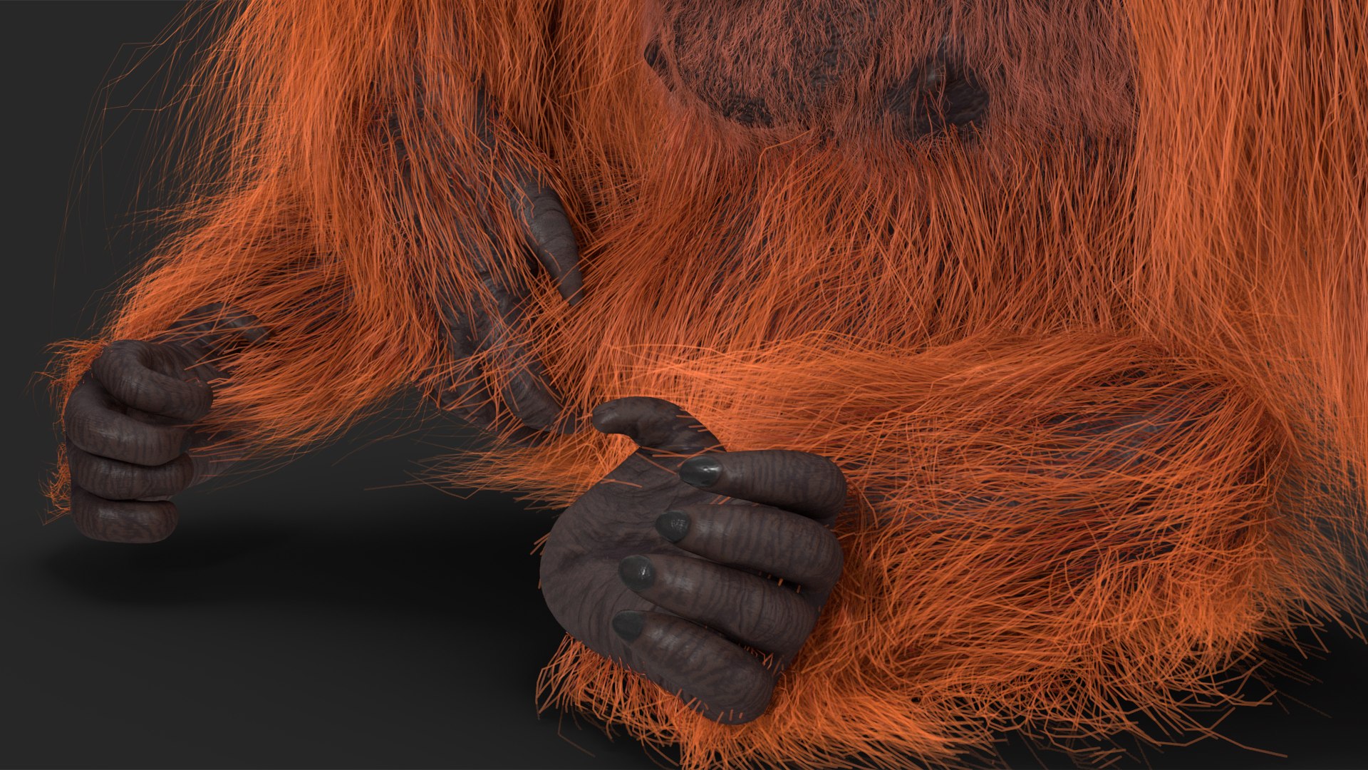 Tired Sitting Orangutan Fur 3D model - TurboSquid 1985287