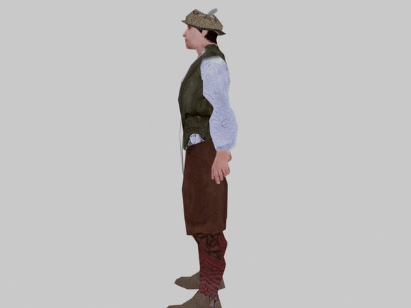 3d model ready human peasant