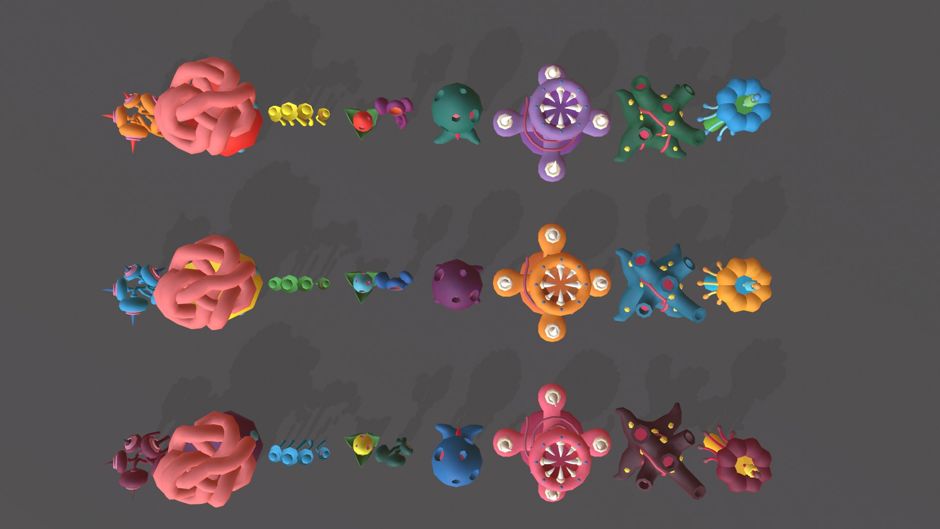 3D Cartoon Alien Plants Pack 2 model - TurboSquid 1820332