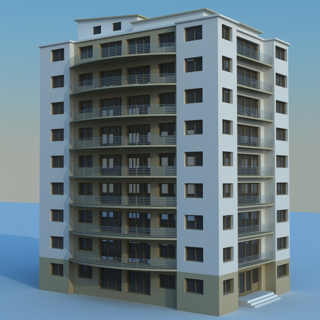 residential building cityscape 3d model