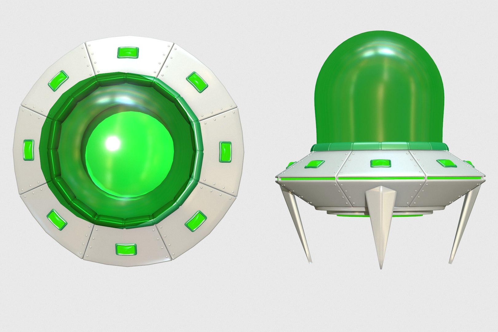 3D cartoon ufo - TurboSquid 1302563