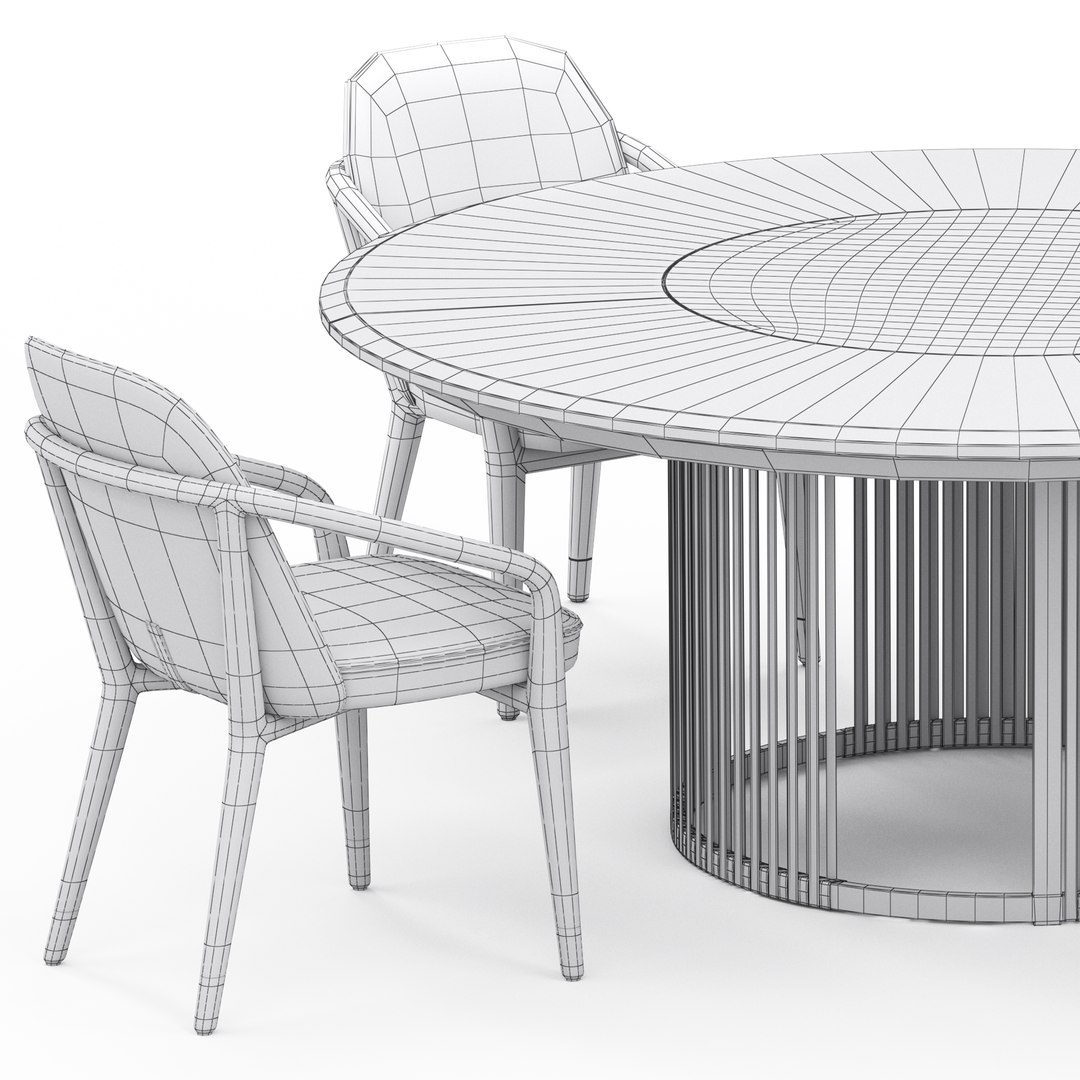 3D Ulivi Claire Table and Lise Armchair - TurboSquid 2182926