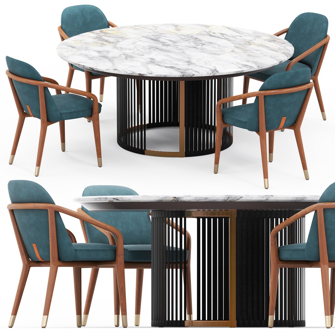 3D Ulivi Claire Table and Lise Armchair - TurboSquid 2182926