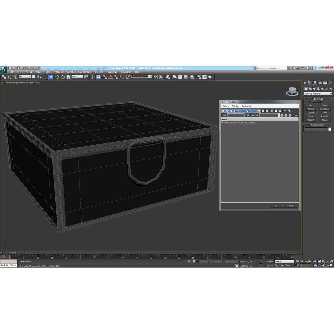 3d decorative box numbered alchemy model