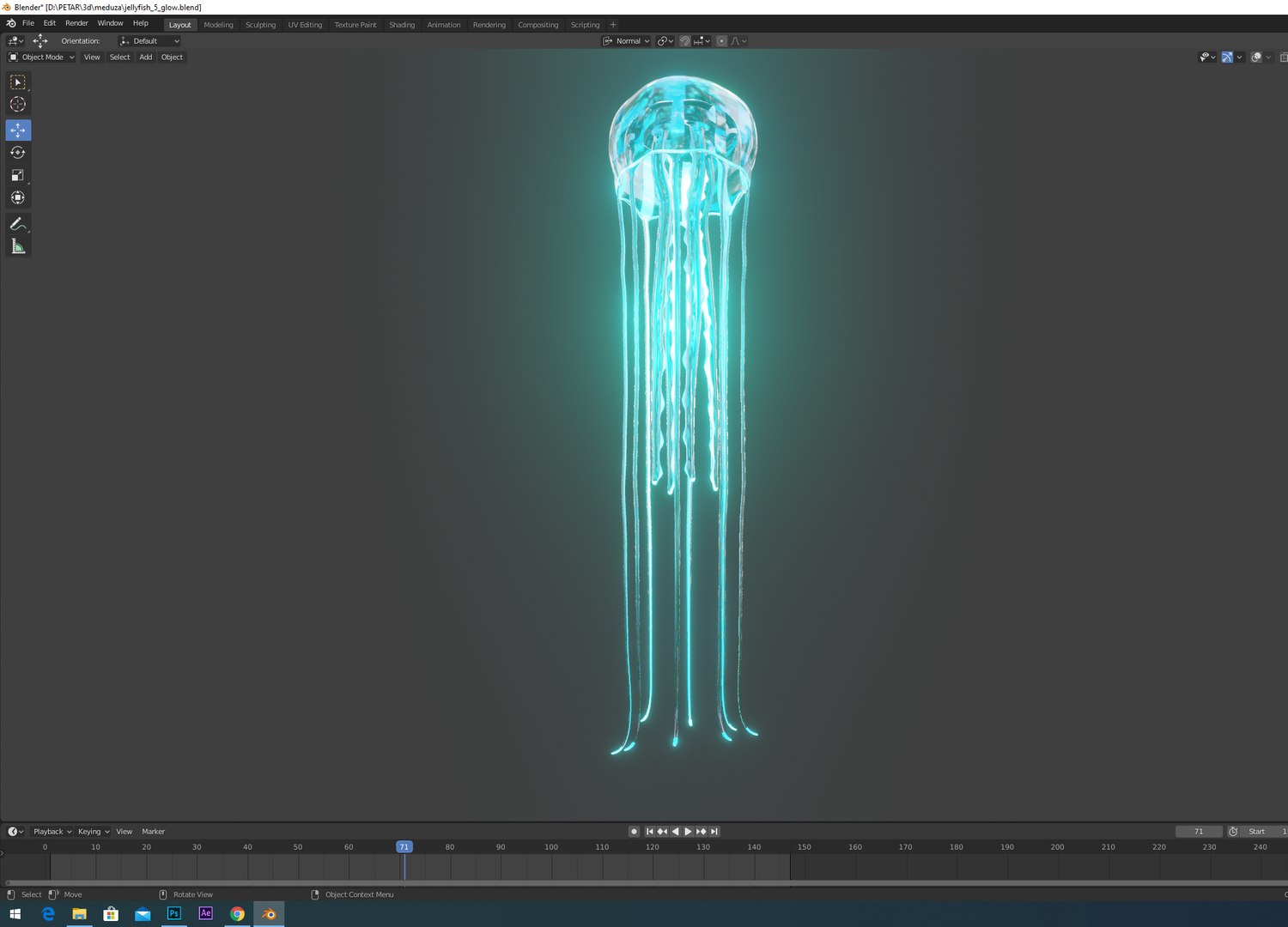 Jellyfish Glow Fish 3D - TurboSquid 1572123