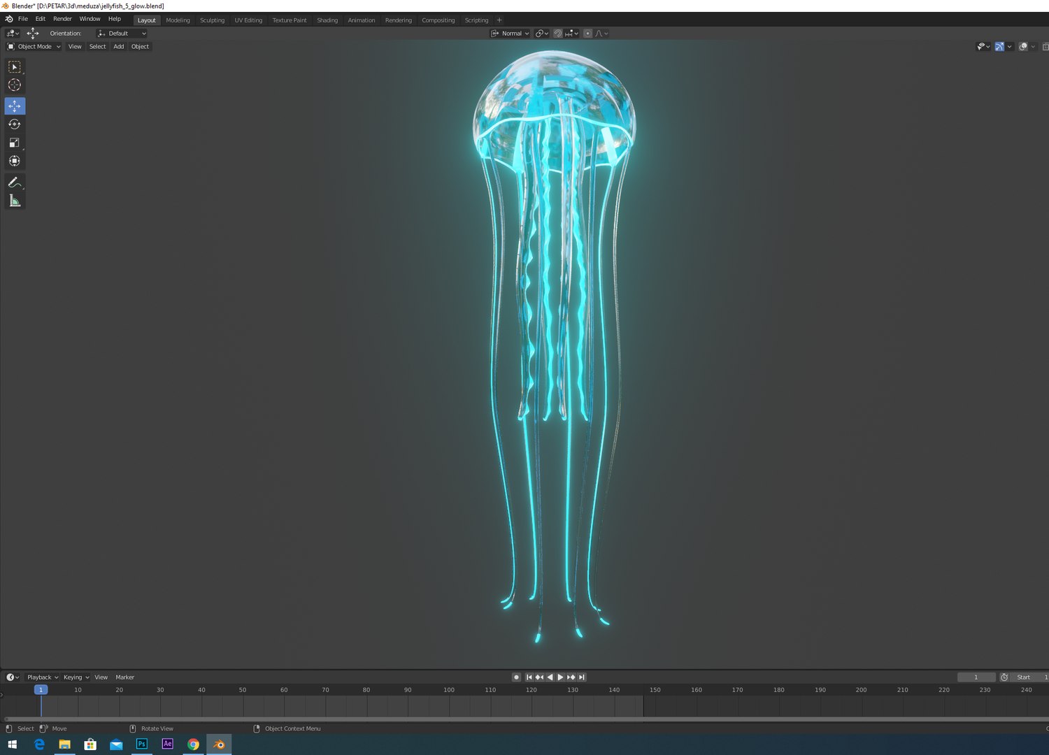 Jellyfish Glow Fish 3D - TurboSquid 1572123