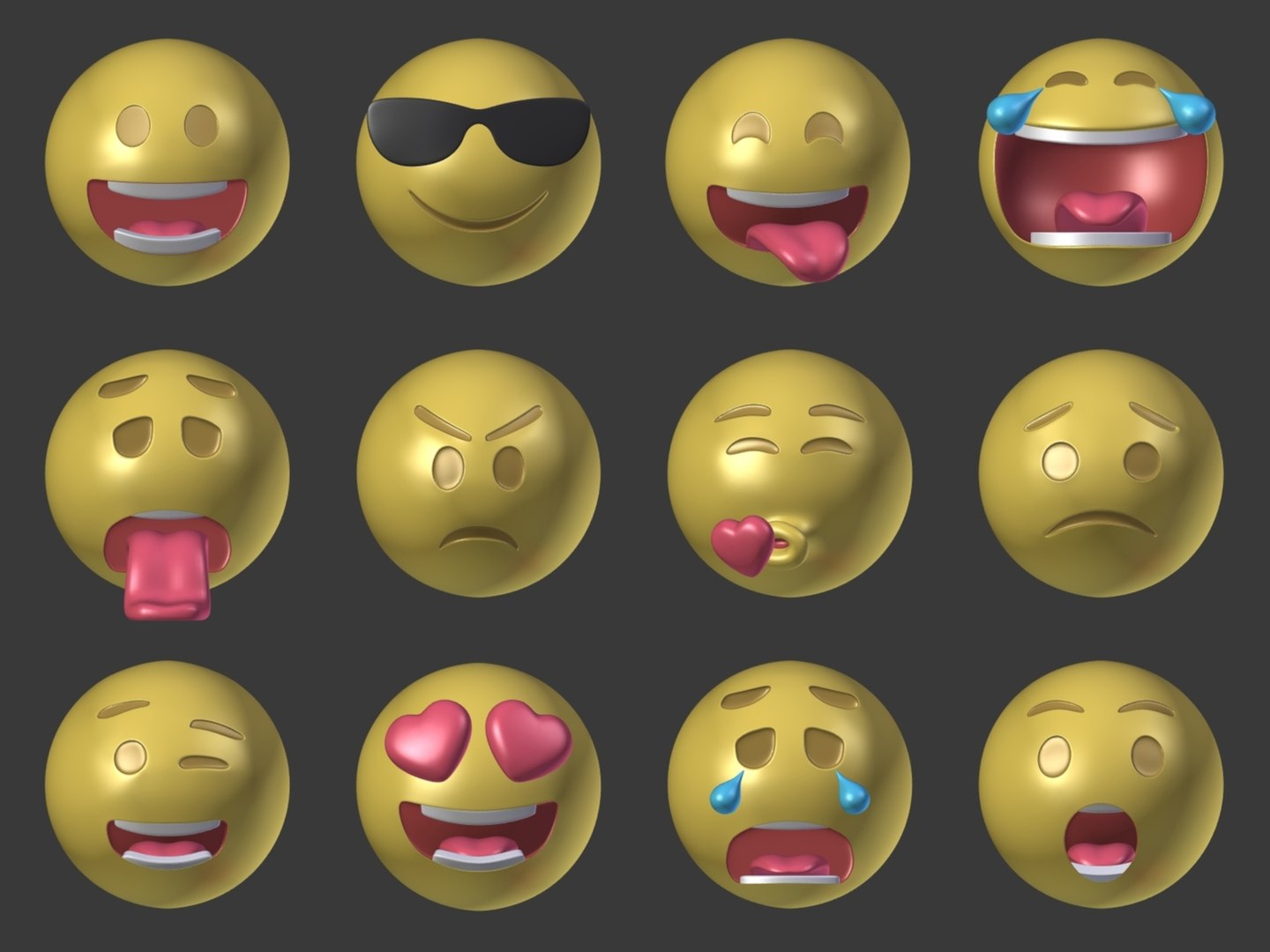 Smileys Pack 3D Model - TurboSquid 1849430