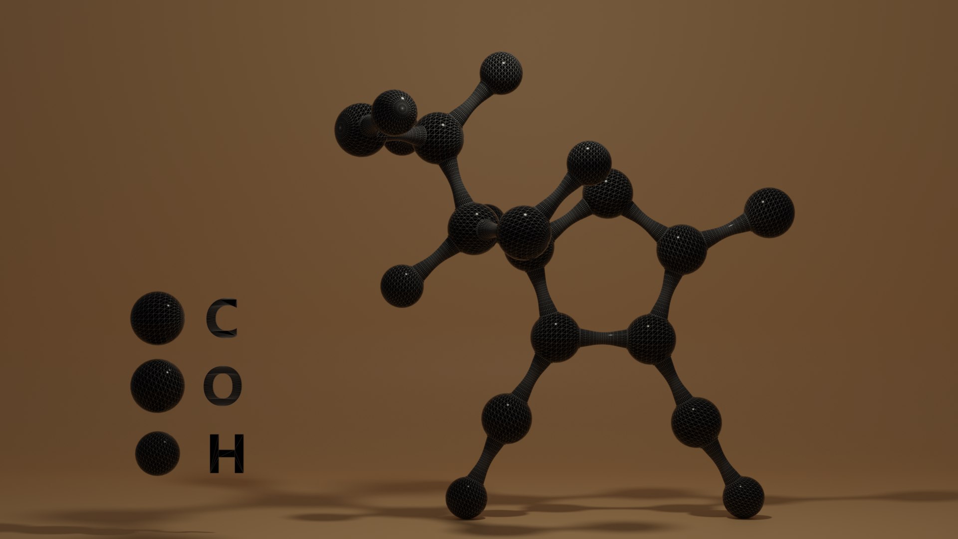 Ascorbic Acid Vitamin C Molecular C6H8O6 3D Model - TurboSquid 1972966