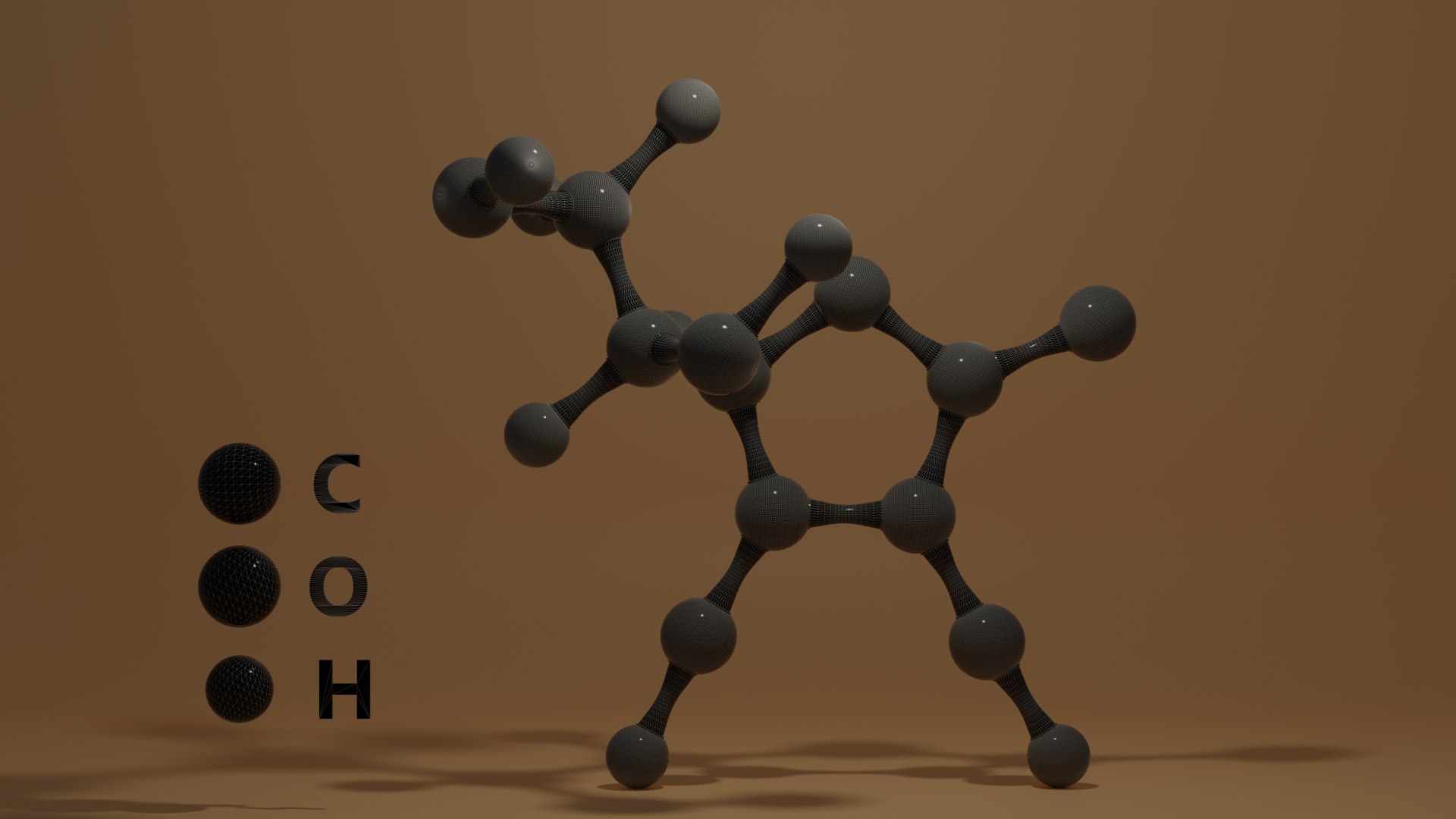 Ascorbic Acid Vitamin C Molecular C6H8O6 3D Model - TurboSquid 1972966