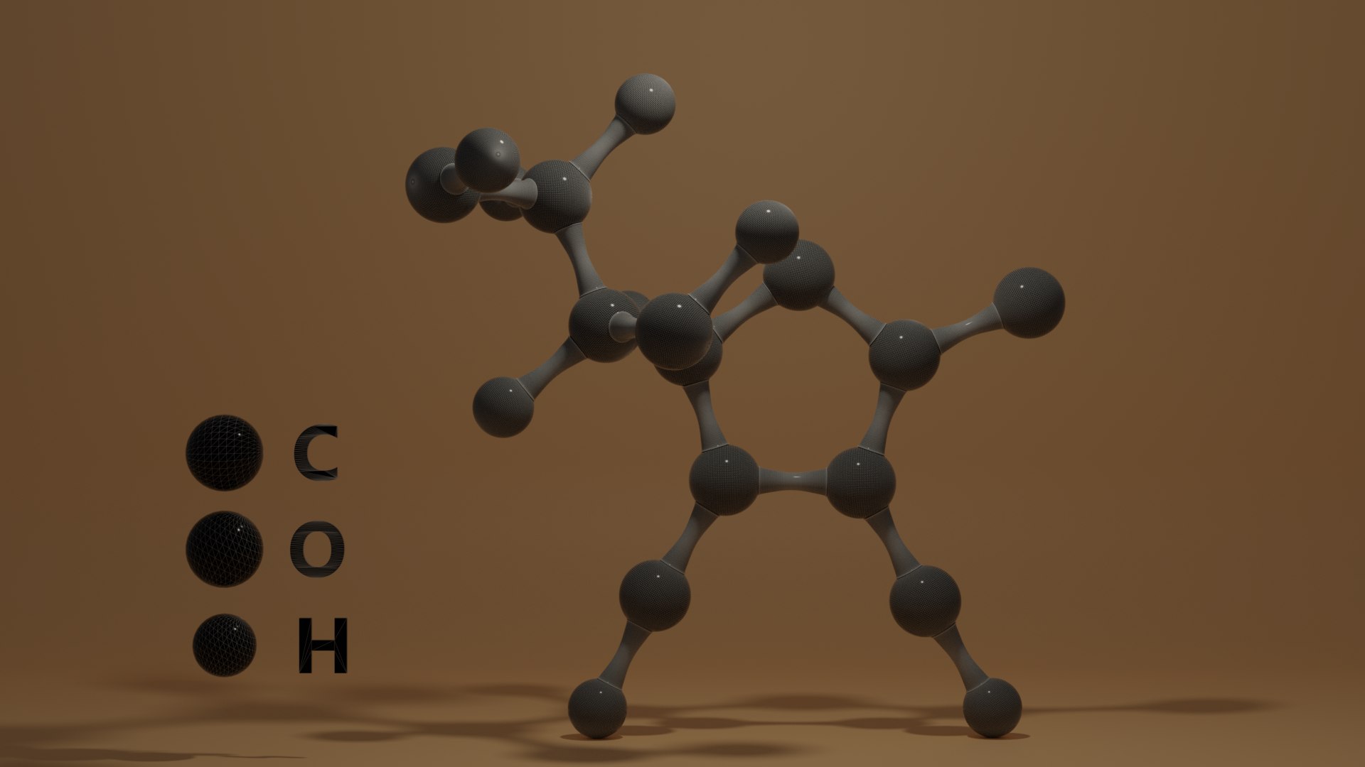 Ascorbic Acid Vitamin C Molecular C6H8O6 3D Model - TurboSquid 1972966