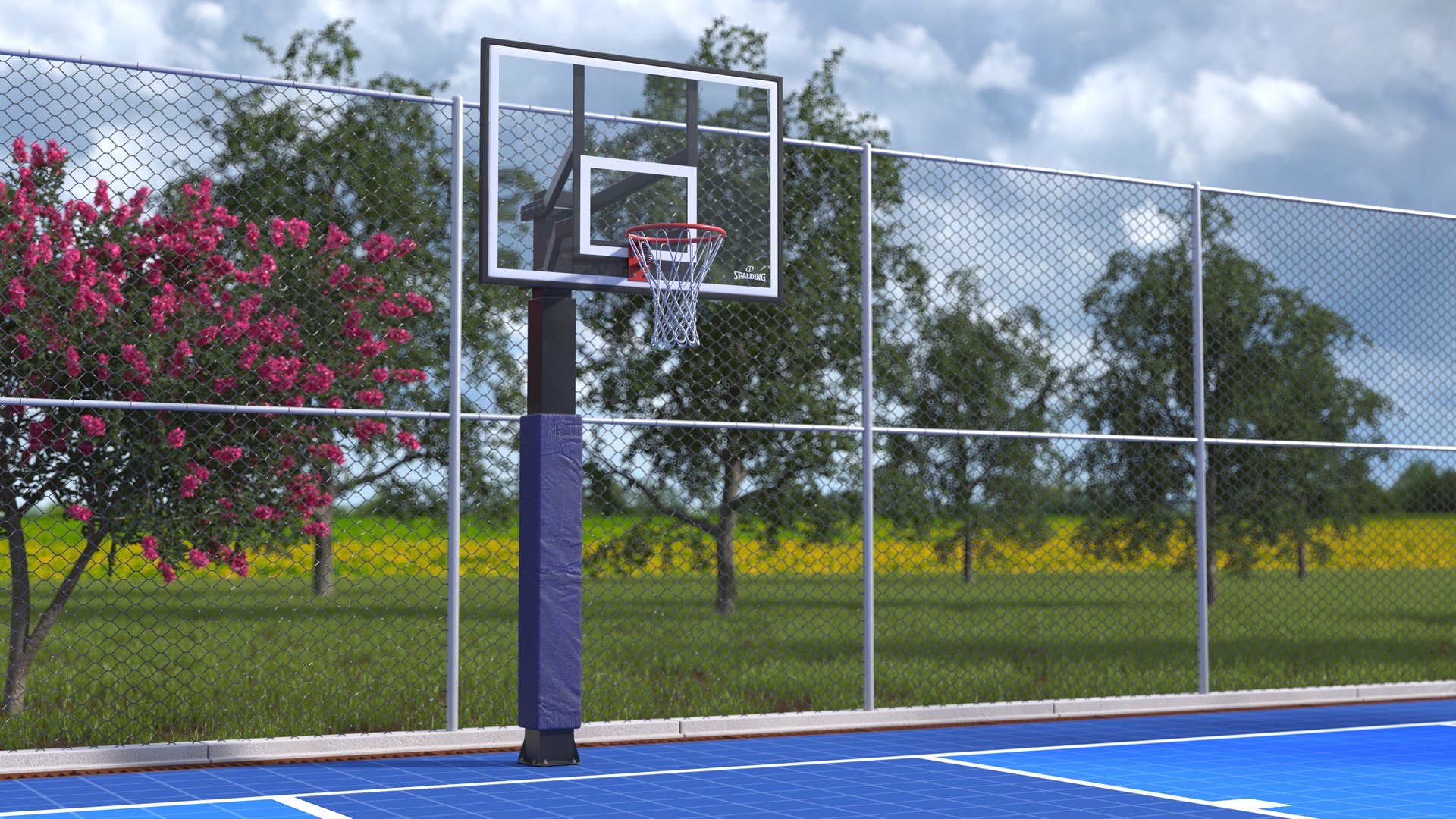 Ground Outdoor Basketball Hoop 3D Model - TurboSquid 2195356