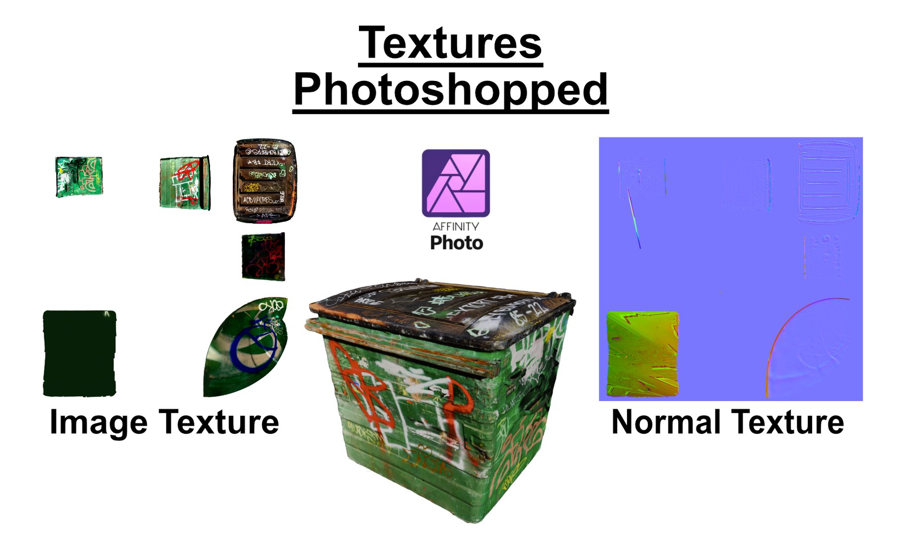 3D Green Graffiti Industrial Waste Bin - 8K UHD Model - TurboSquid 2185127