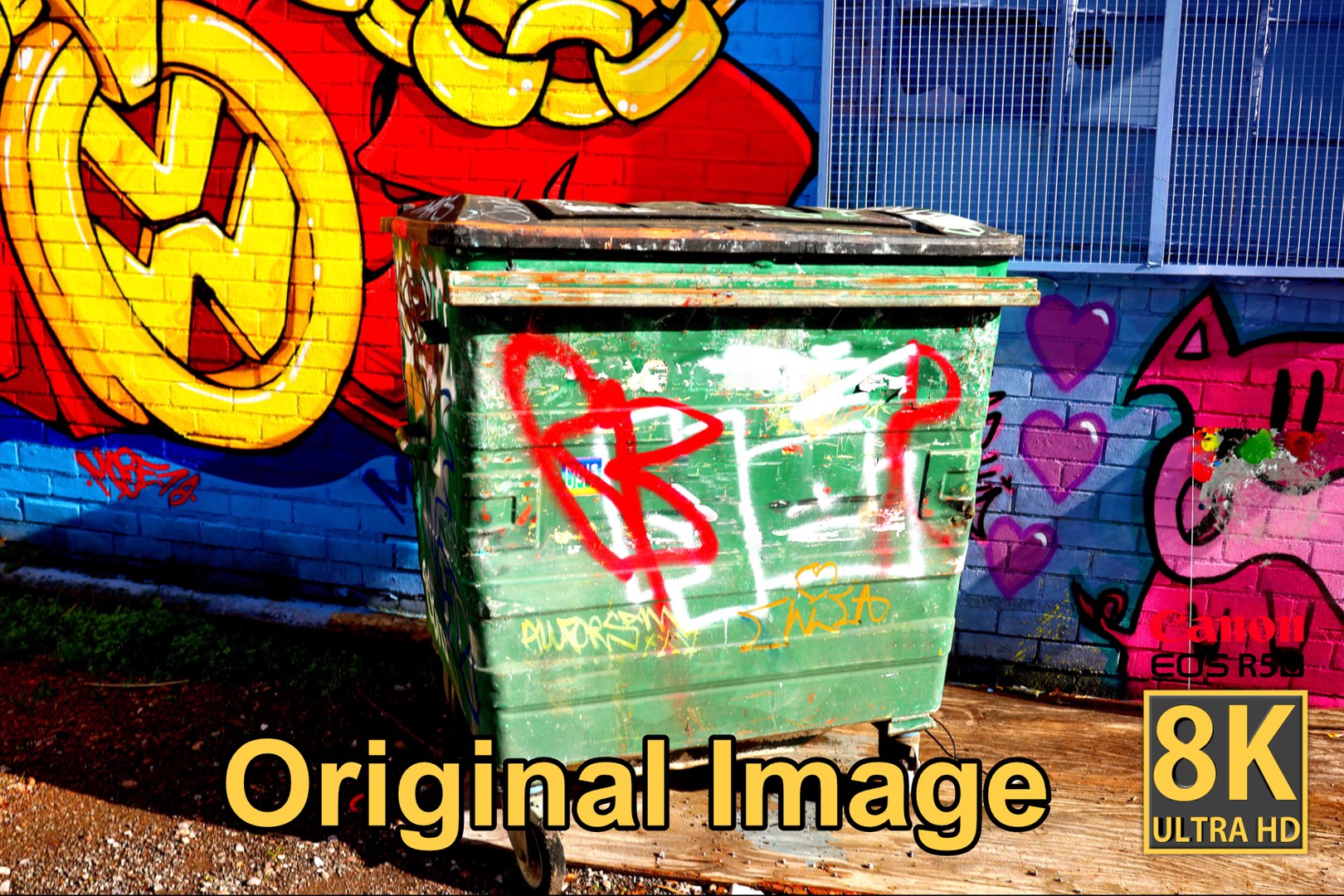 3D Green Graffiti Industrial Waste Bin - 8K UHD Model - TurboSquid 2185127