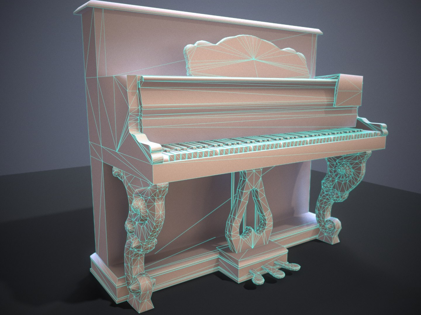 Vintage Home Piano Pbr Low-poly 3D Model 3D Model - TurboSquid 1725278