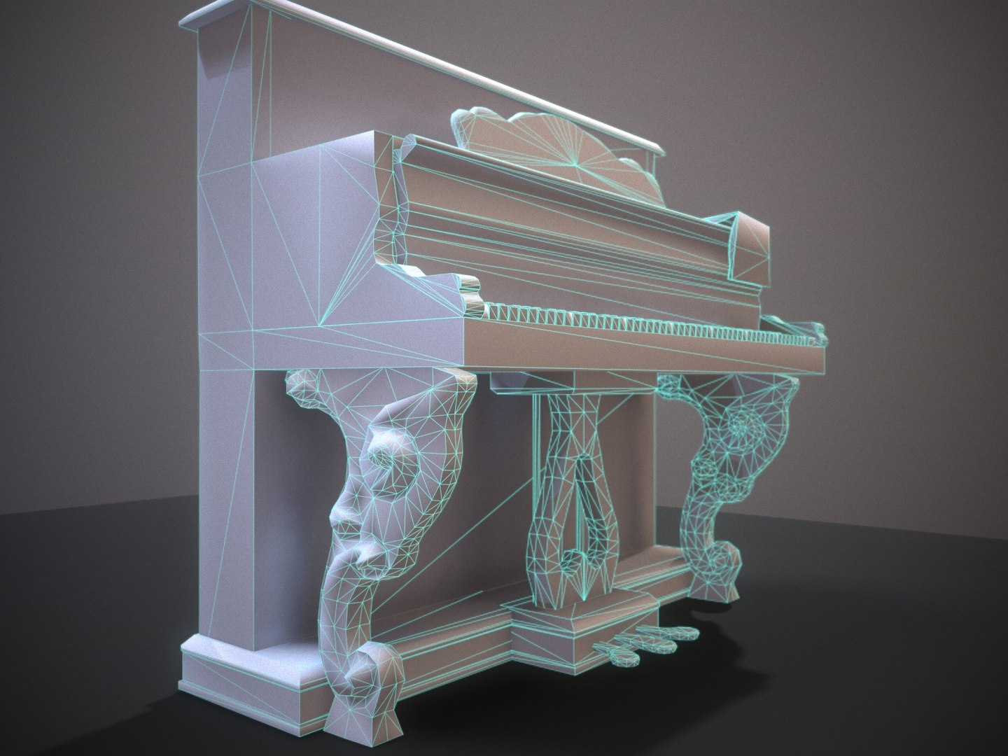 Vintage Home Piano Pbr Low-poly 3D Model 3D Model - TurboSquid 1725278