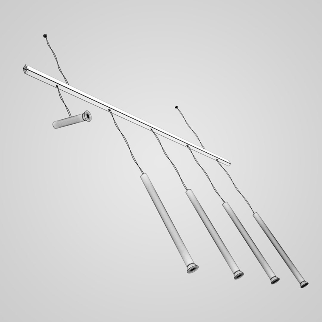 3d hanging halogen lamp set model