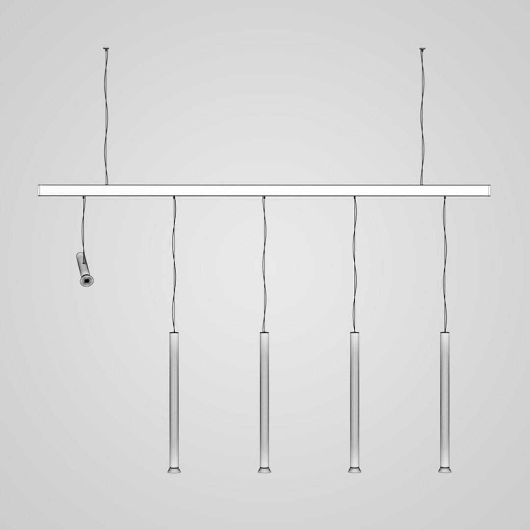 3d hanging halogen lamp set model