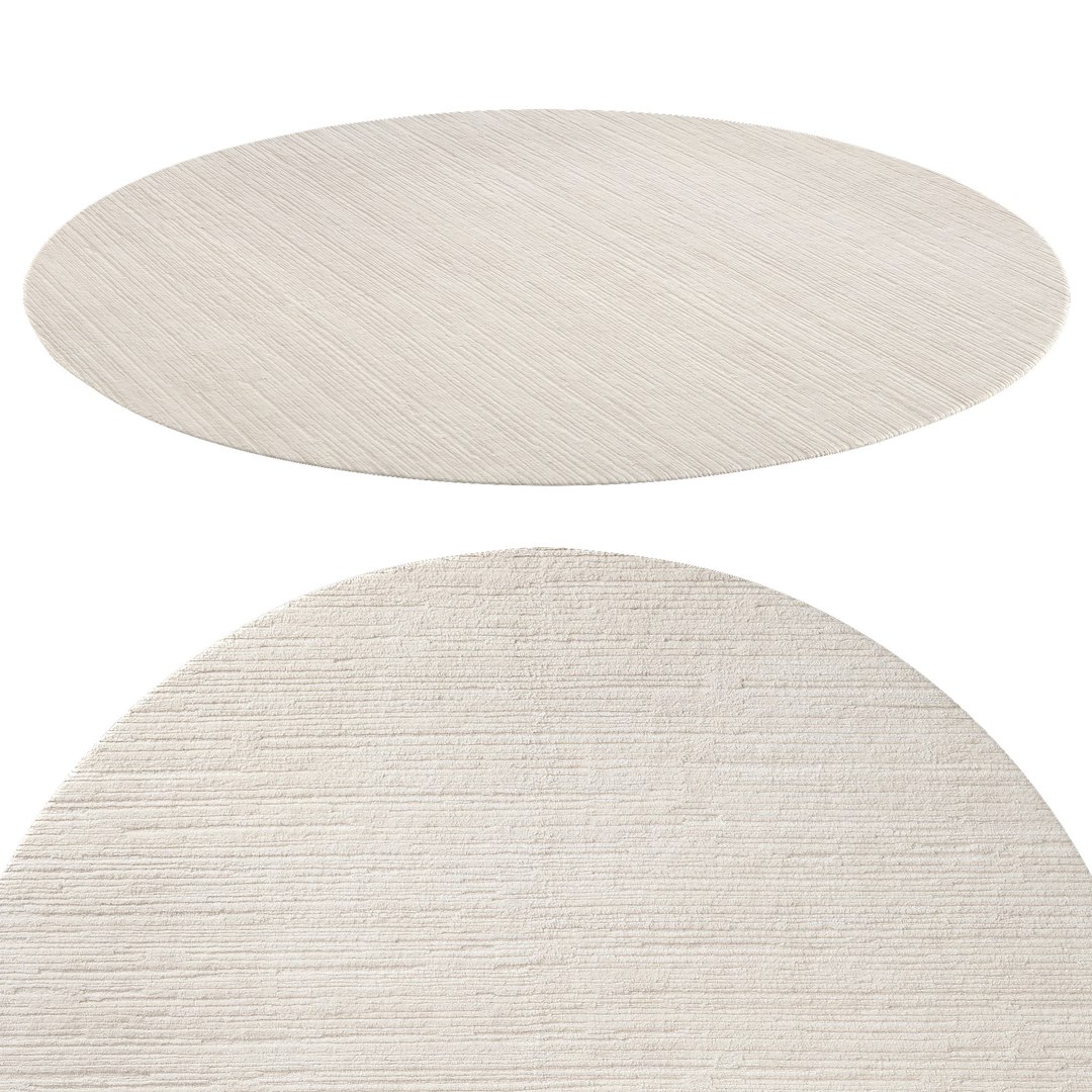 DARA Wool Rug Ivory Burnt Caramel Round 3D Model - TurboSquid 2367920