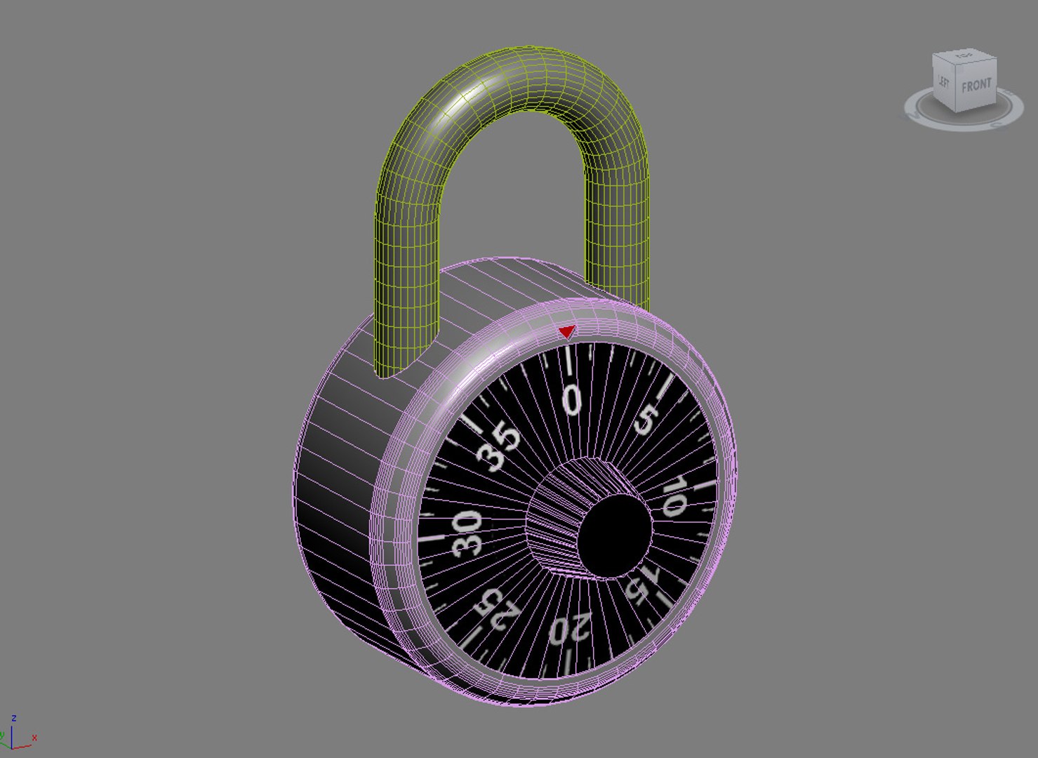 combination padlock 3d model