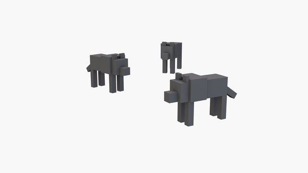 modelo 3d lobo minecraft - TurboSquid 1842581