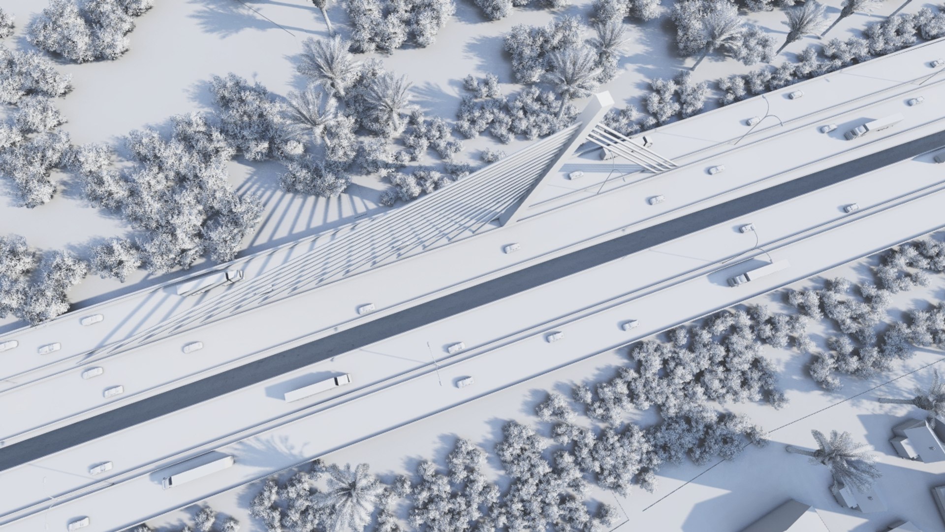 Bridge Type Cable Stay Model - TurboSquid 1664373