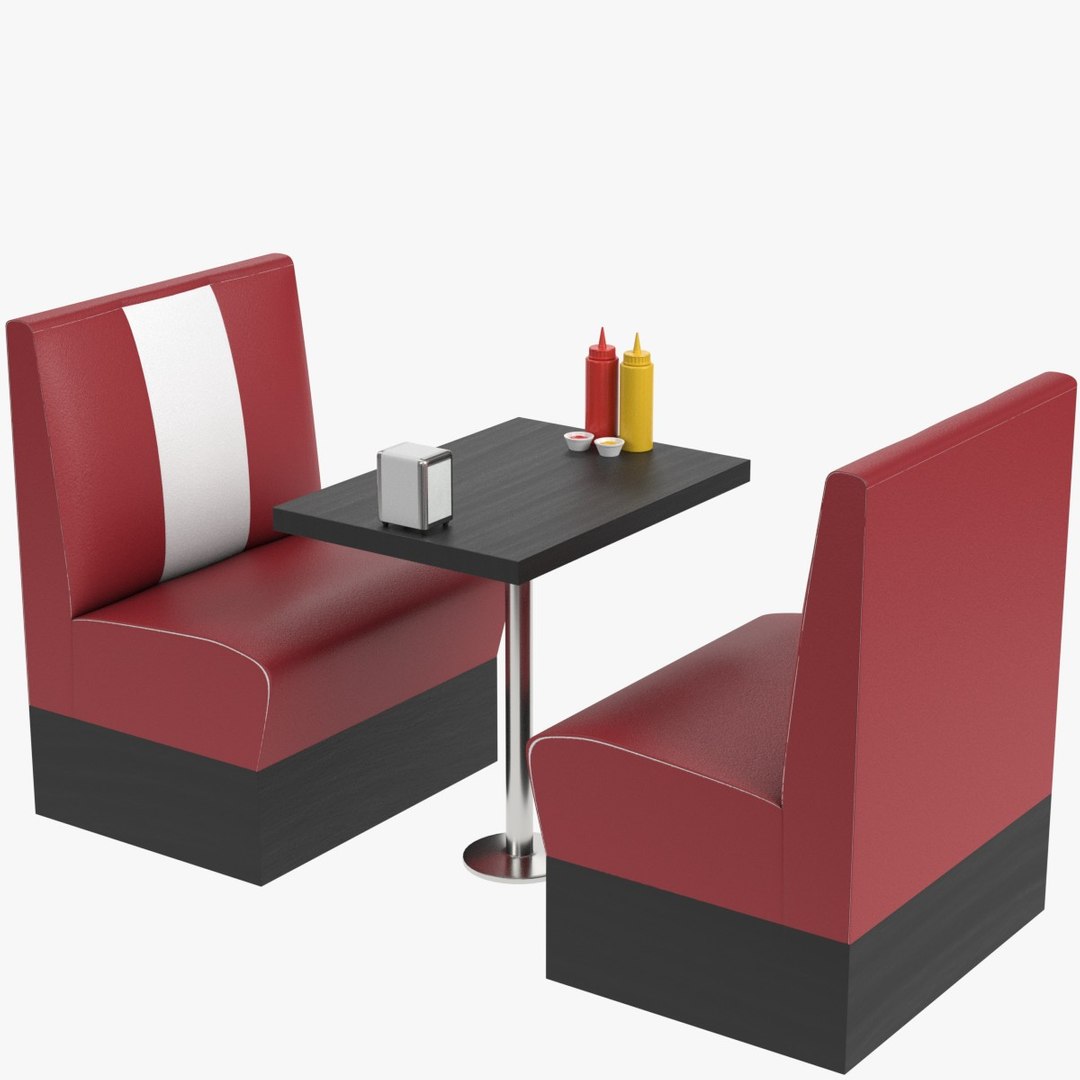 3D Diner Booth Set 1 - TurboSquid 1937558