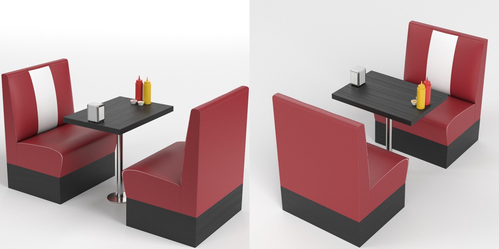 3D Diner Booth Set 1 - TurboSquid 1937558