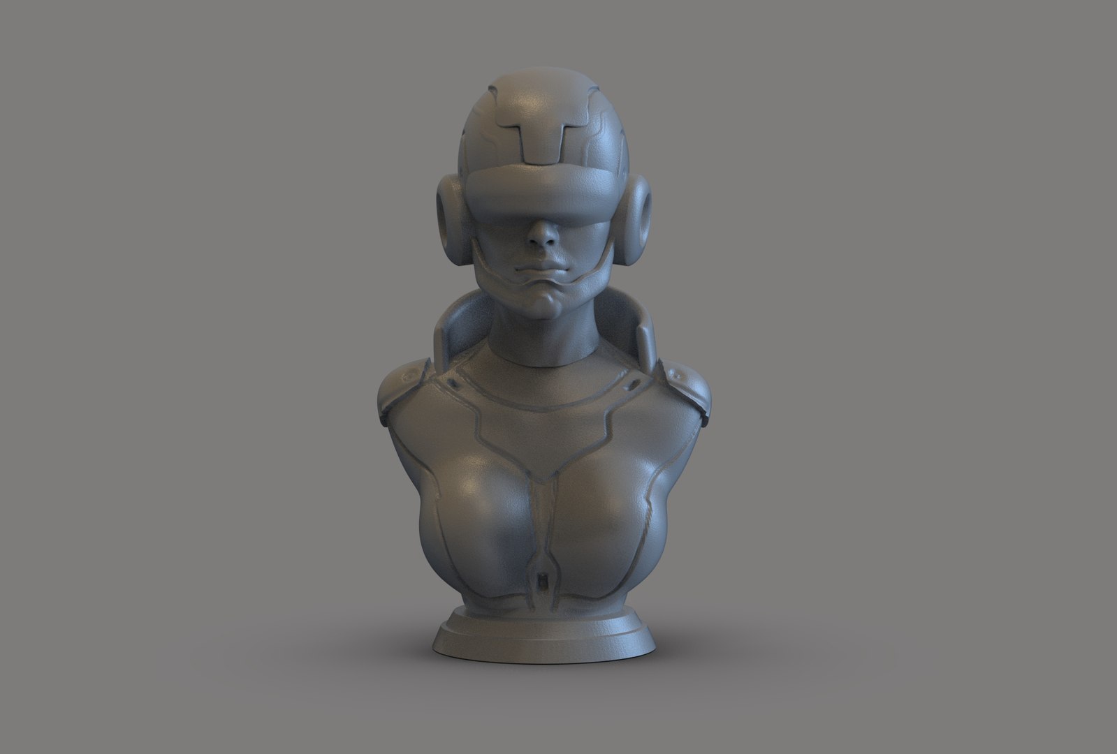 3D Fiction Girl Bust Model - TurboSquid 2240982