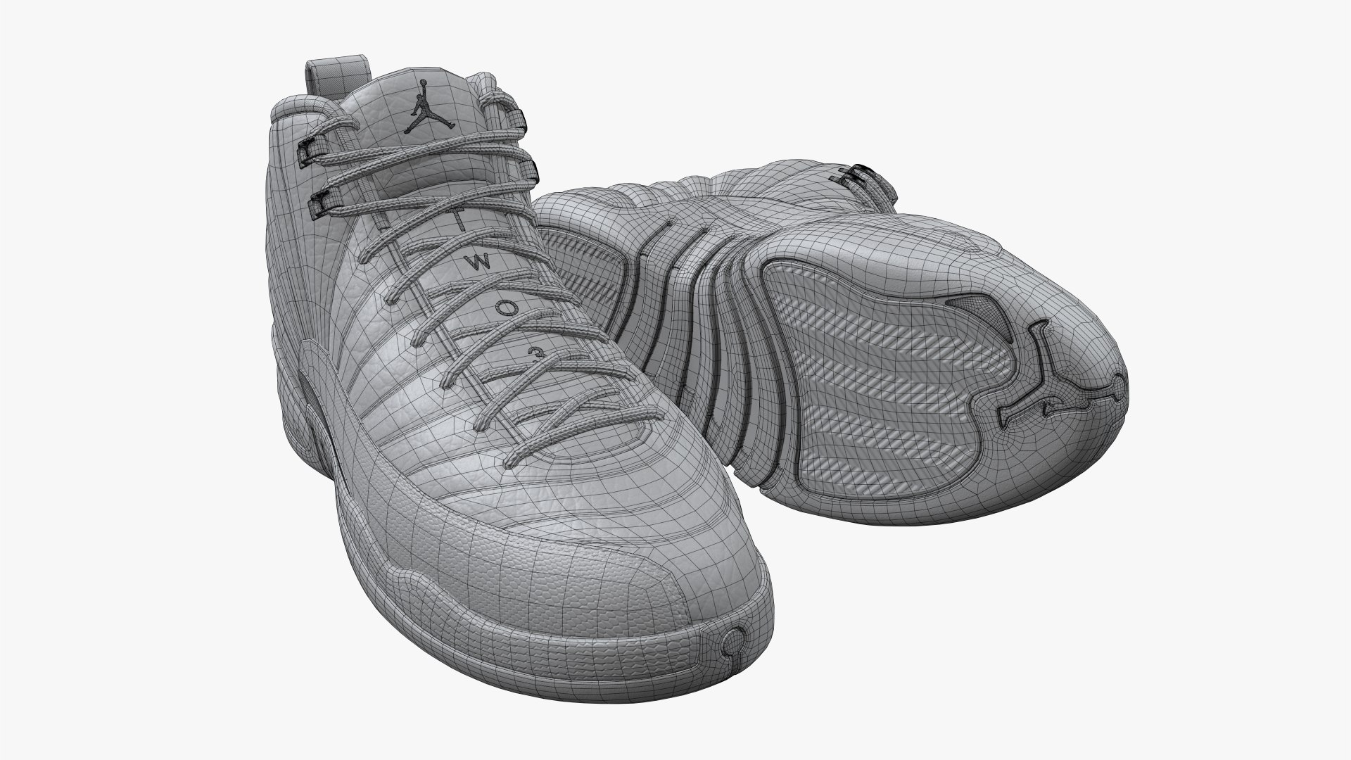 Air Jordan 12-retro sneaker-PBR model 3D - TurboSquid 2060213