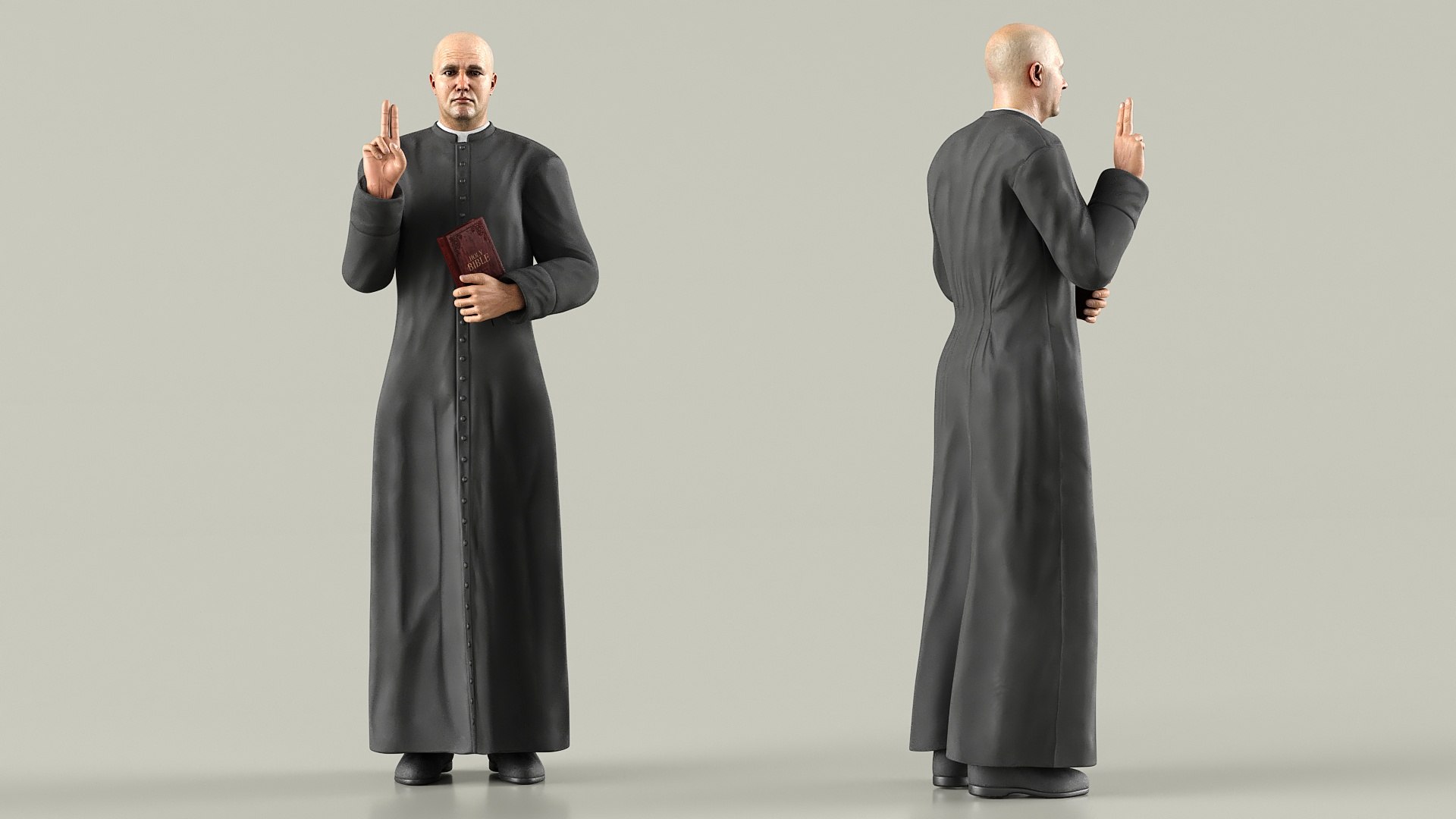 3D Catholic Priest With Holy Bible - TurboSquid 2321497