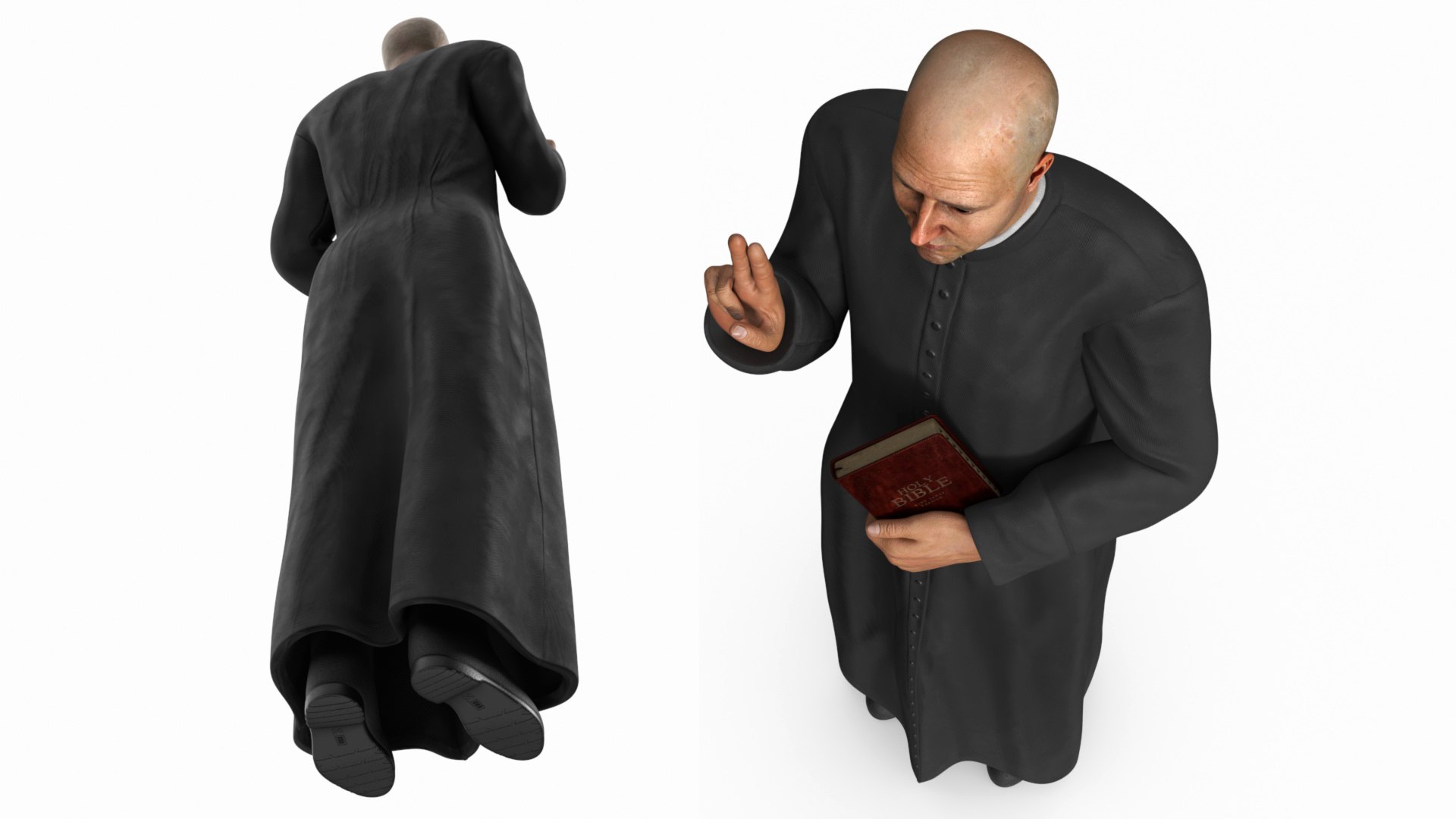 3D Catholic Priest With Holy Bible - TurboSquid 2321497