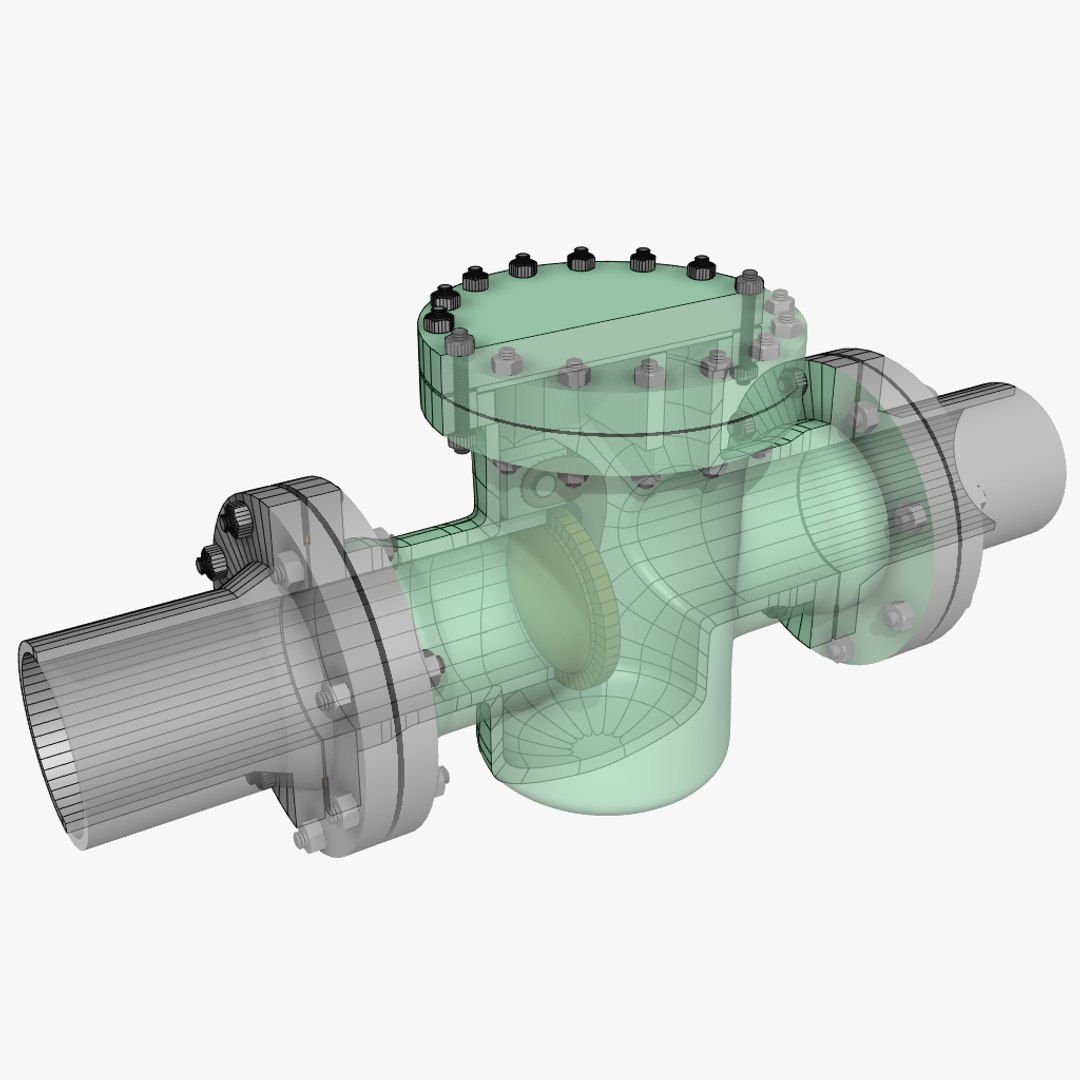 non-return valve 2 3d max