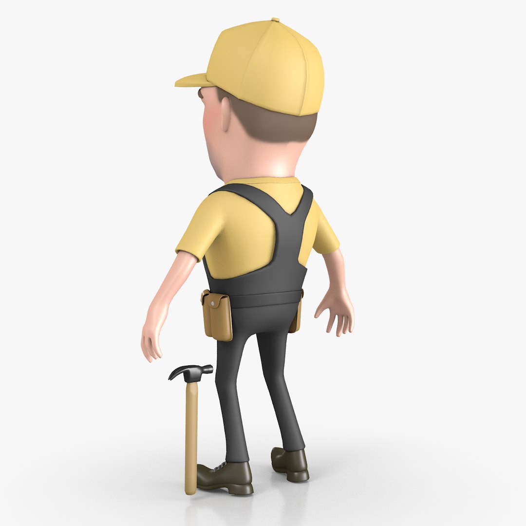 Cartoon Worker 3D Model - TurboSquid 1149403