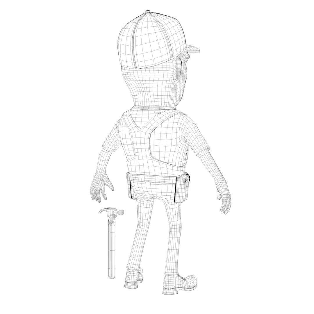 Cartoon Worker 3D Model - TurboSquid 1149403