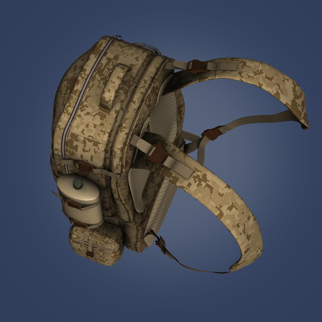 3d Soldier Backpack Model