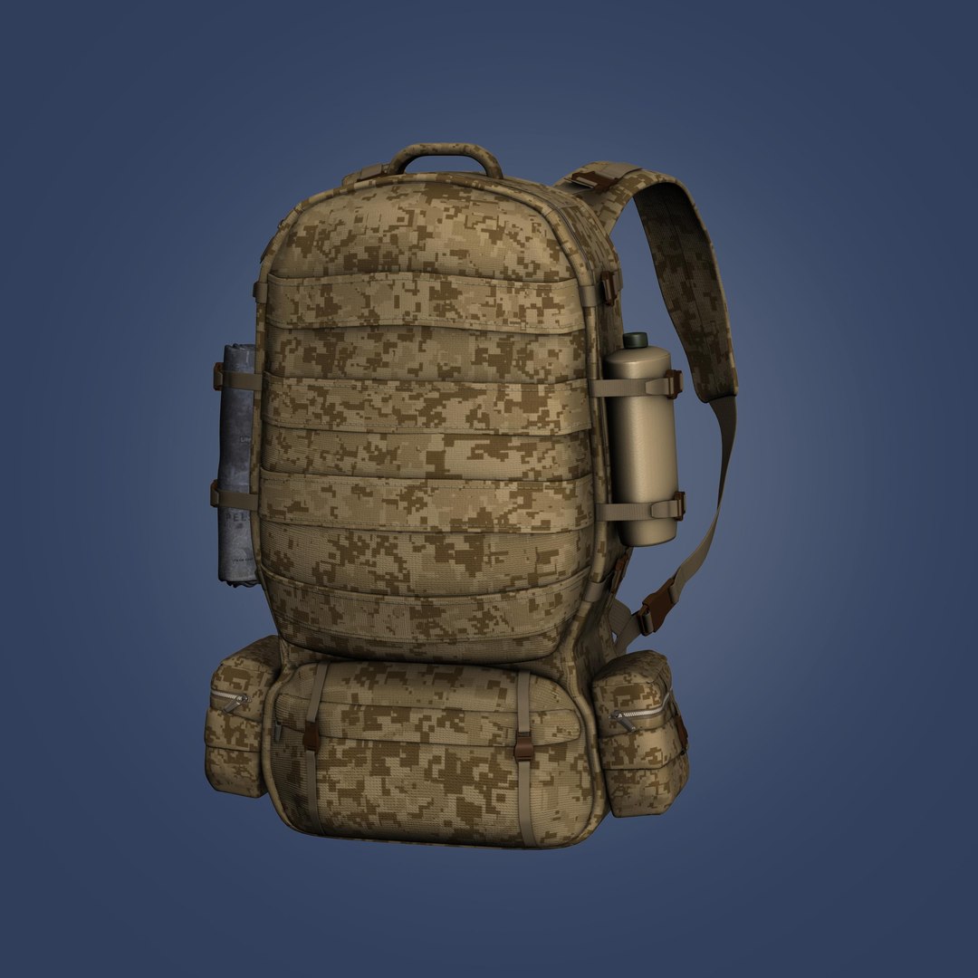 3d Soldier Backpack Model
