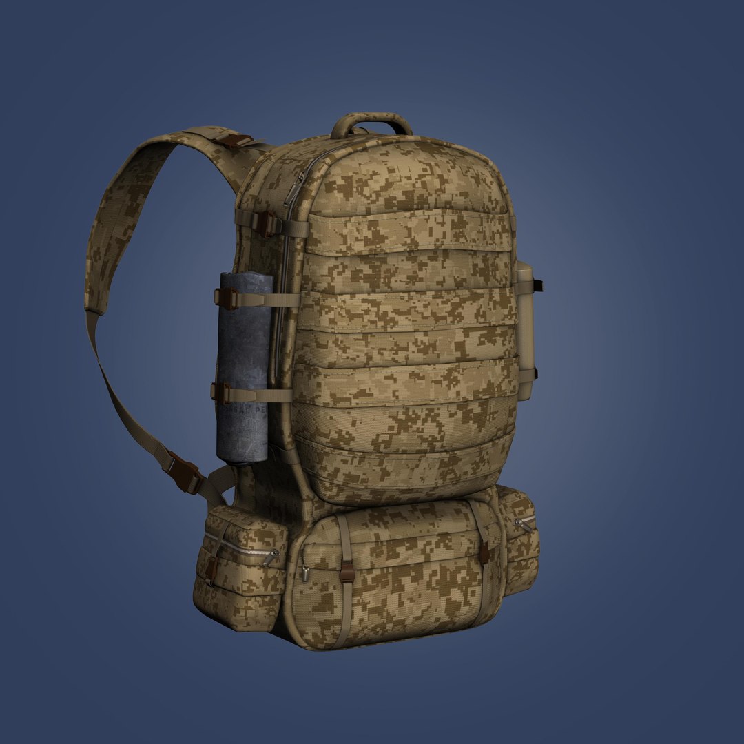 3d Soldier Backpack Model